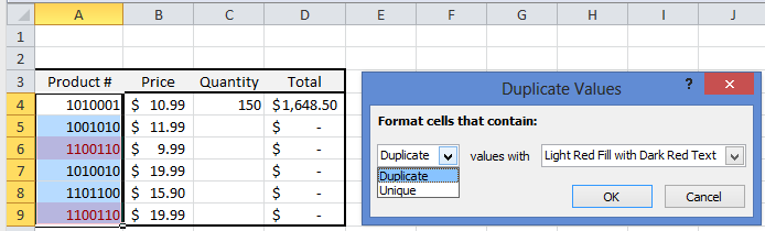 Highlight Duplicates in Excel 3D Engineer